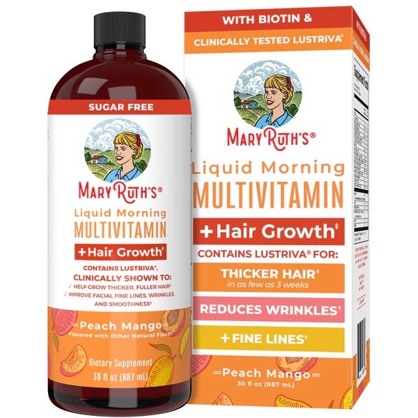 Mary Ruth's Liquid Morning Multivitamin + Hair Growth Peach Mango ...