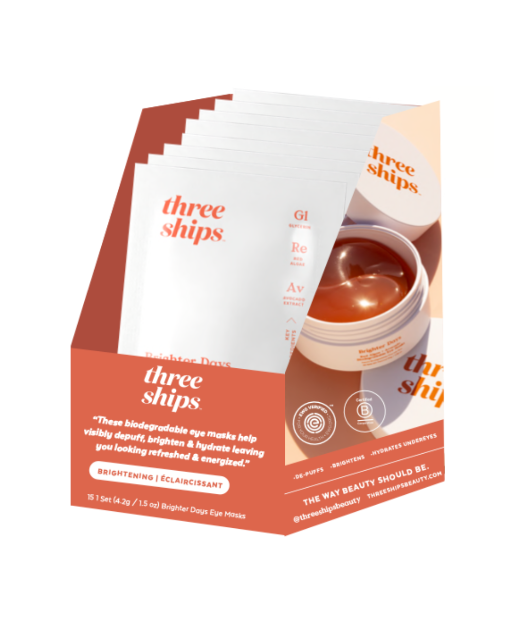 Three Ships Beauty - Brighter Days Eye Mask - Display (15 x 1-ct ...